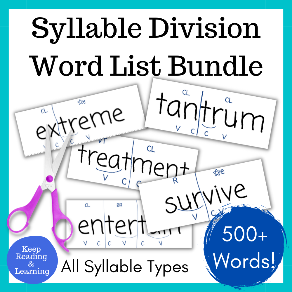 Syllable Division Activity and Word Lists - Keep Reading & Learning
