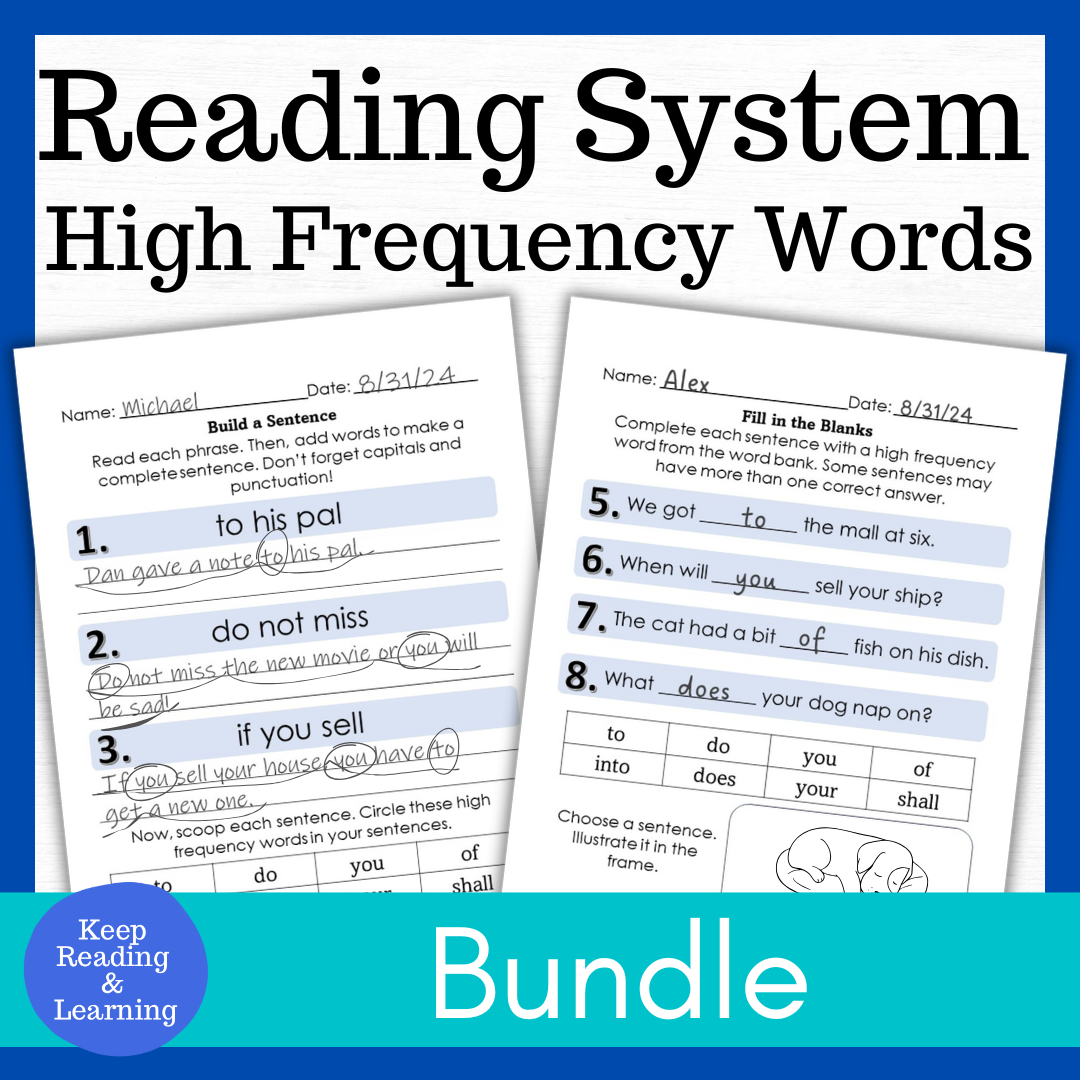 Wilson Reading System High Frequency Word Activities - Keep Reading ...